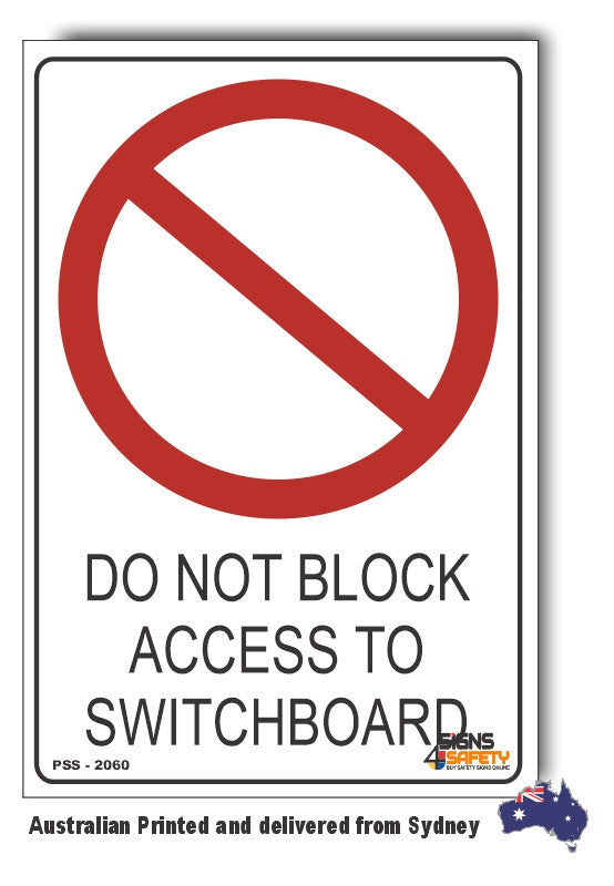 Do Not Block Access To Switchboard Sign Signs4safety