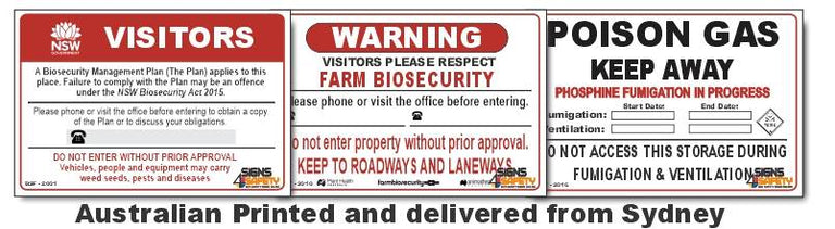 Australian Biosecurity Safety Signs – Signs4Safety