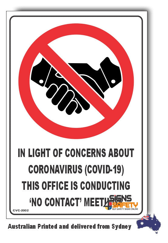 "No Contact" Meeting Sign – Signs4Safety