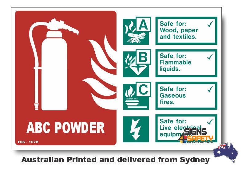 ABC Powder - Standard Fire Extinguisher Sign – Signs4Safety