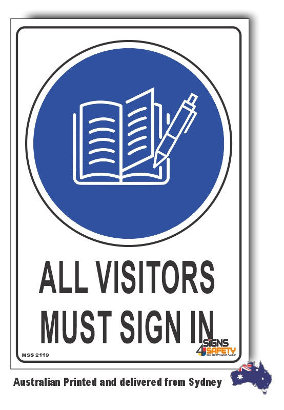 All Visitors Must Sign In Sign – Signs4Safety