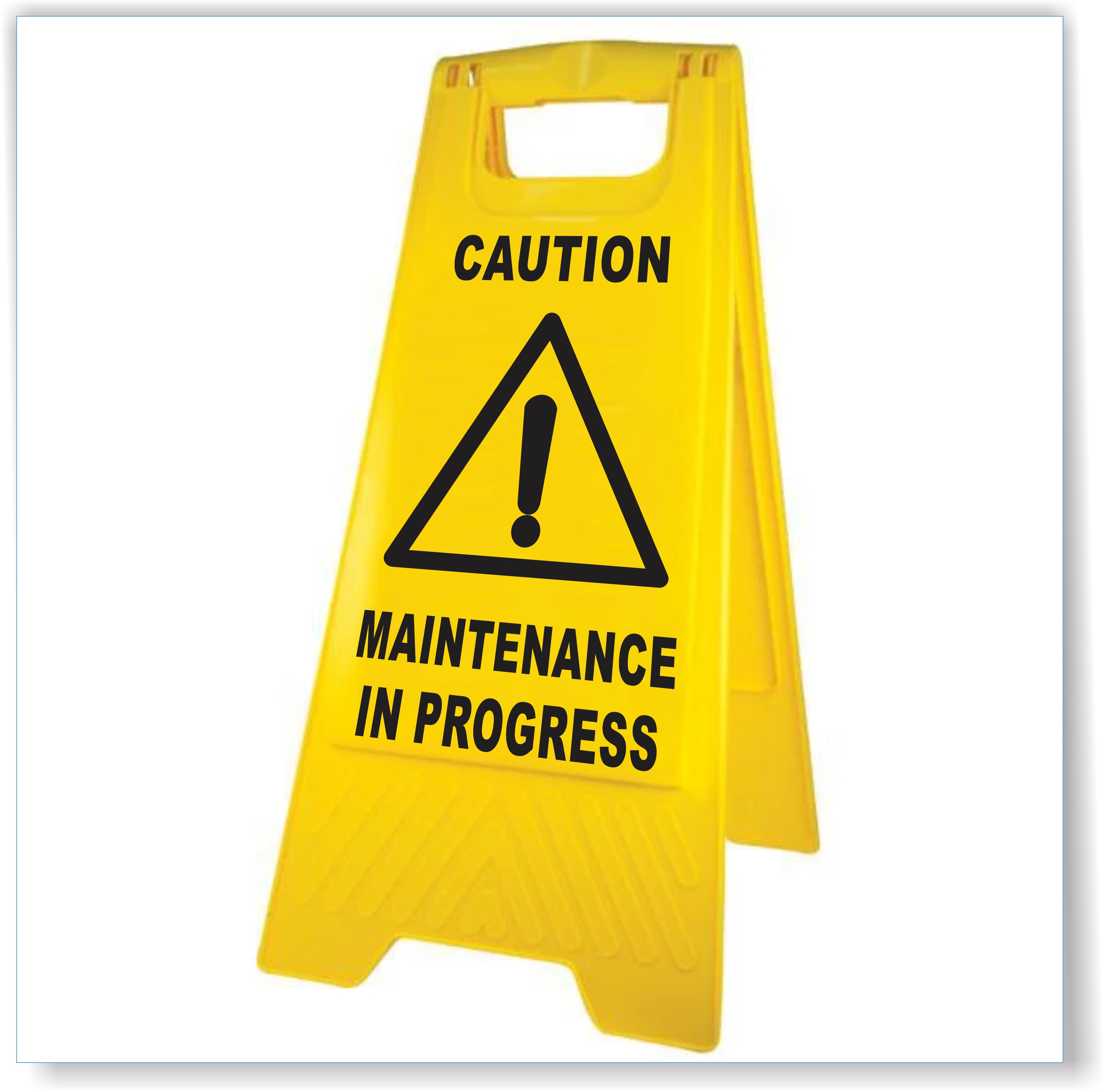 Caution Maintenance In Progress Sign Yellow A-Frame Floor Stand ...