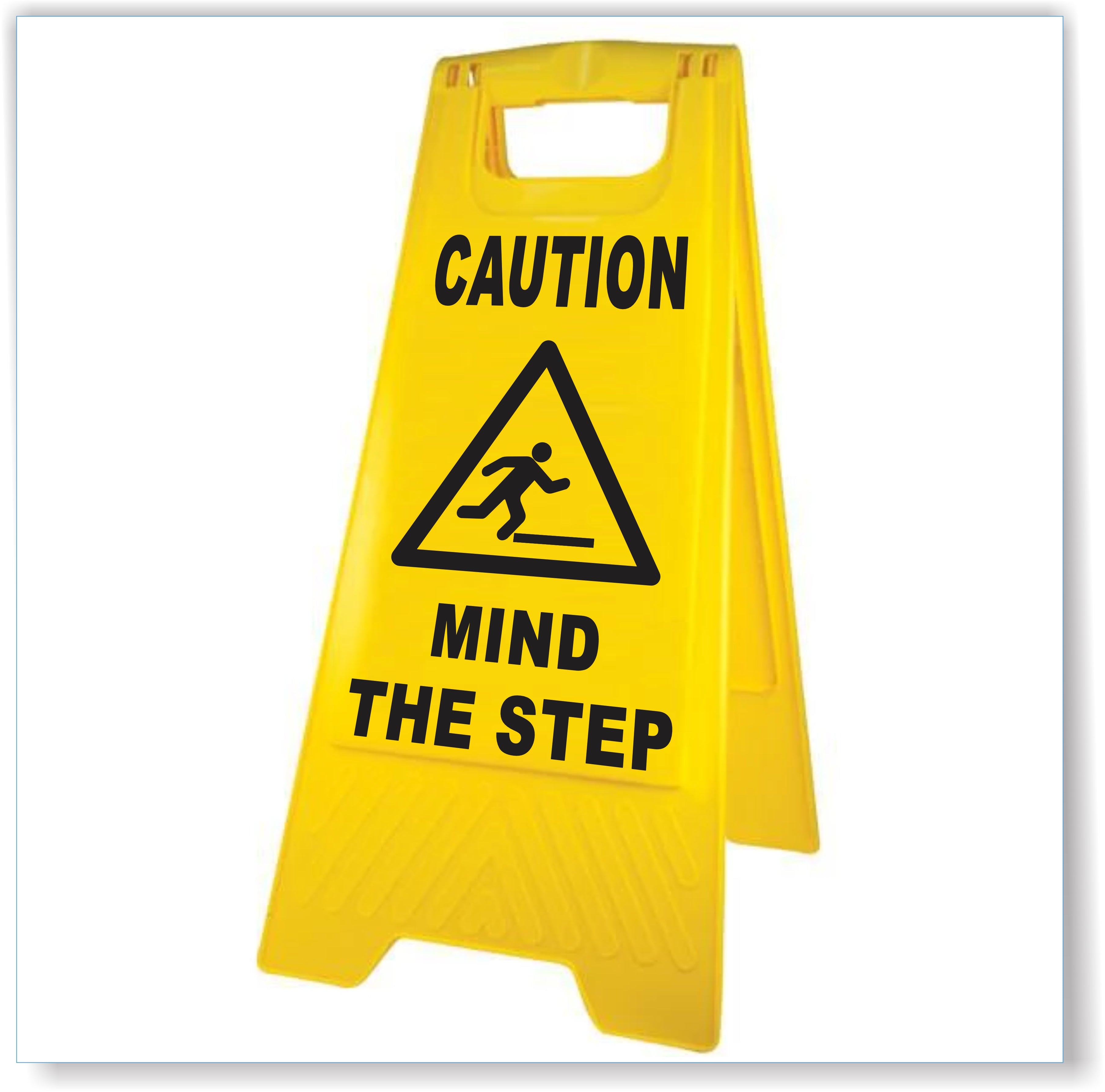Caution Mind The Step Sign Yellow A-Frame Floor Stand – Signs4Safety