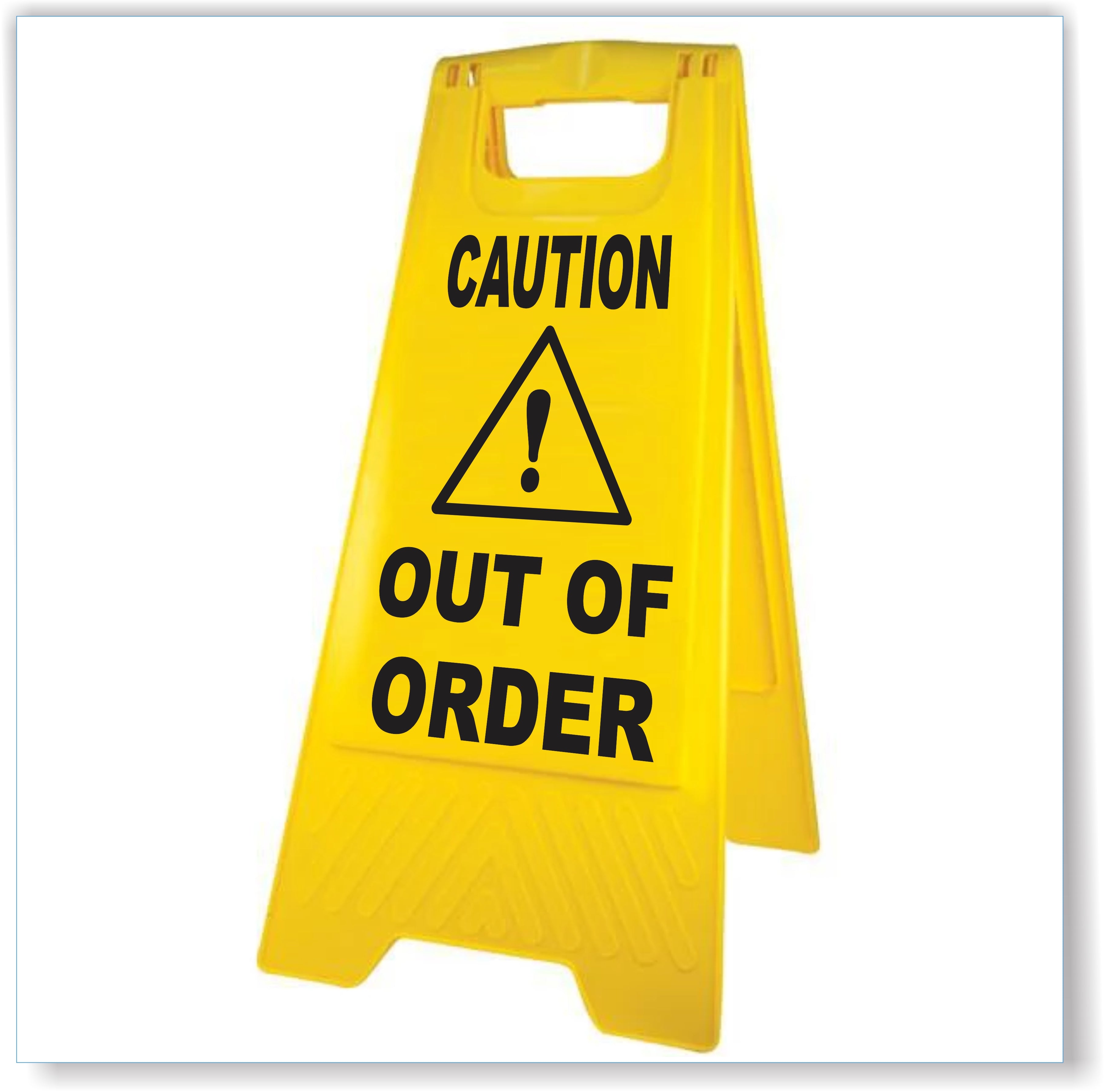 Caution Out Of Order Sign Yellow A-Frame Floor Stand – Signs4Safety