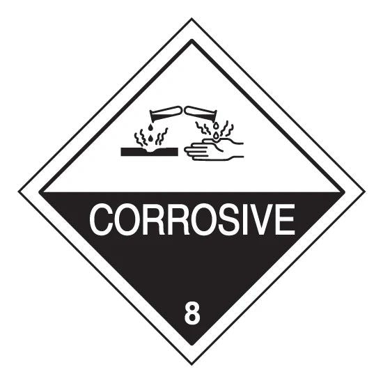 Corrosive 8 - Dangerous Goods Diamond Sign – Signs4Safety