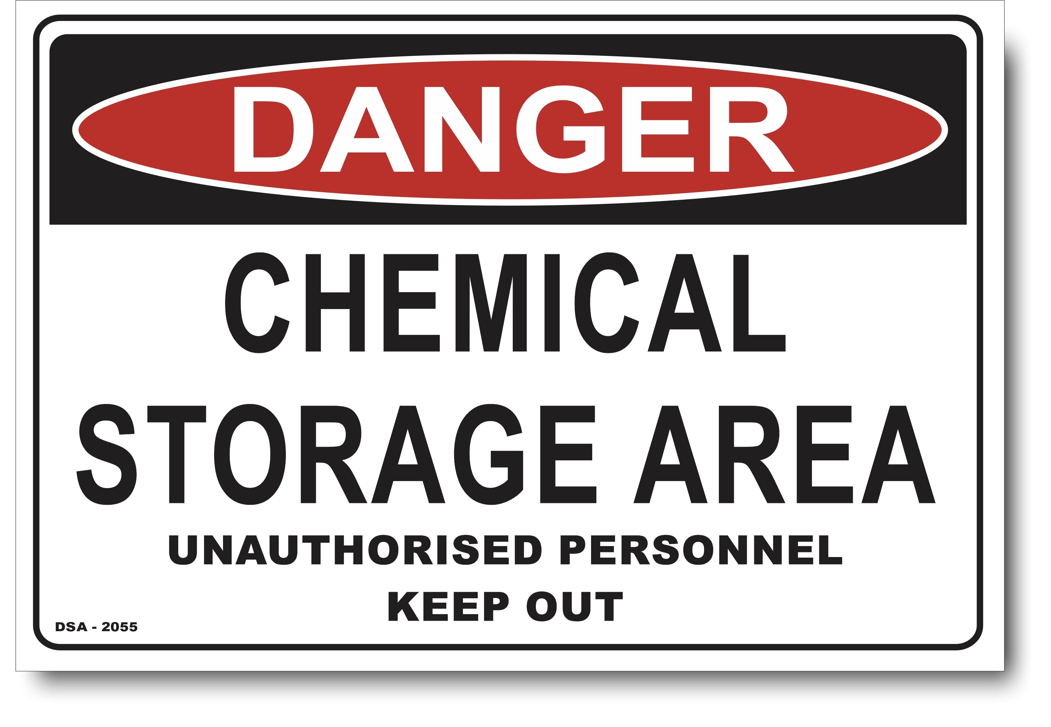 Danger Chemical Storage Area, Authorised Personnel, Keep Out Sign ...