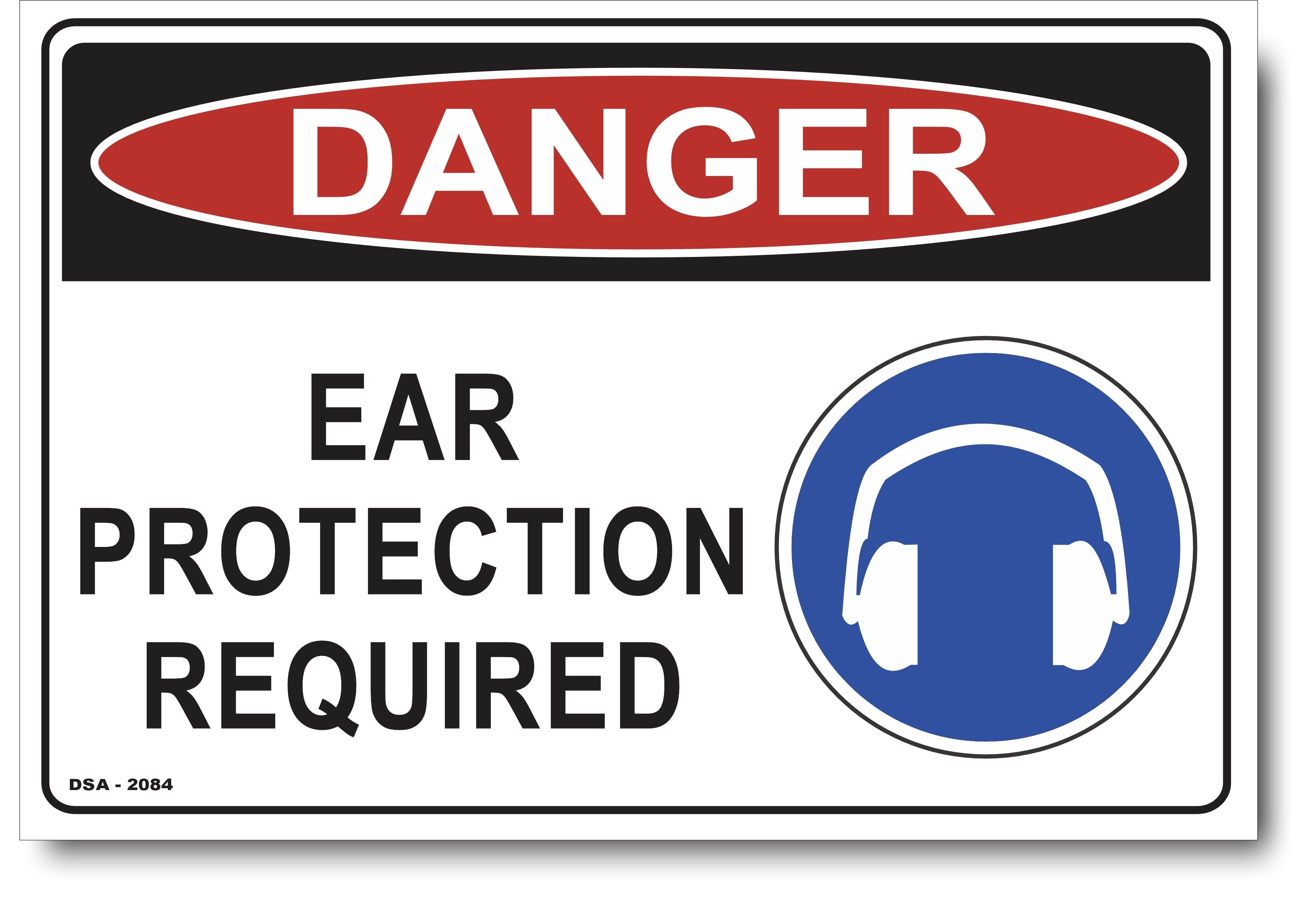 Danger Ear Protection Required Sign – Signs4Safety