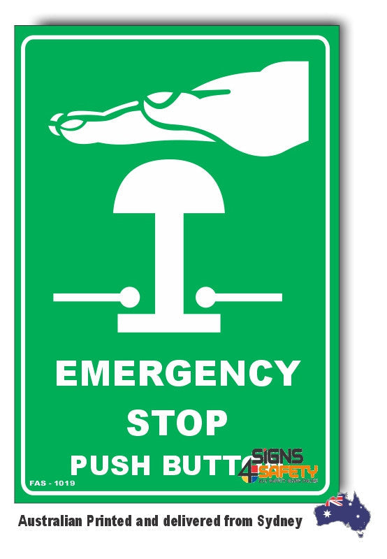Emergency Stop Location Sign – Signs4Safety