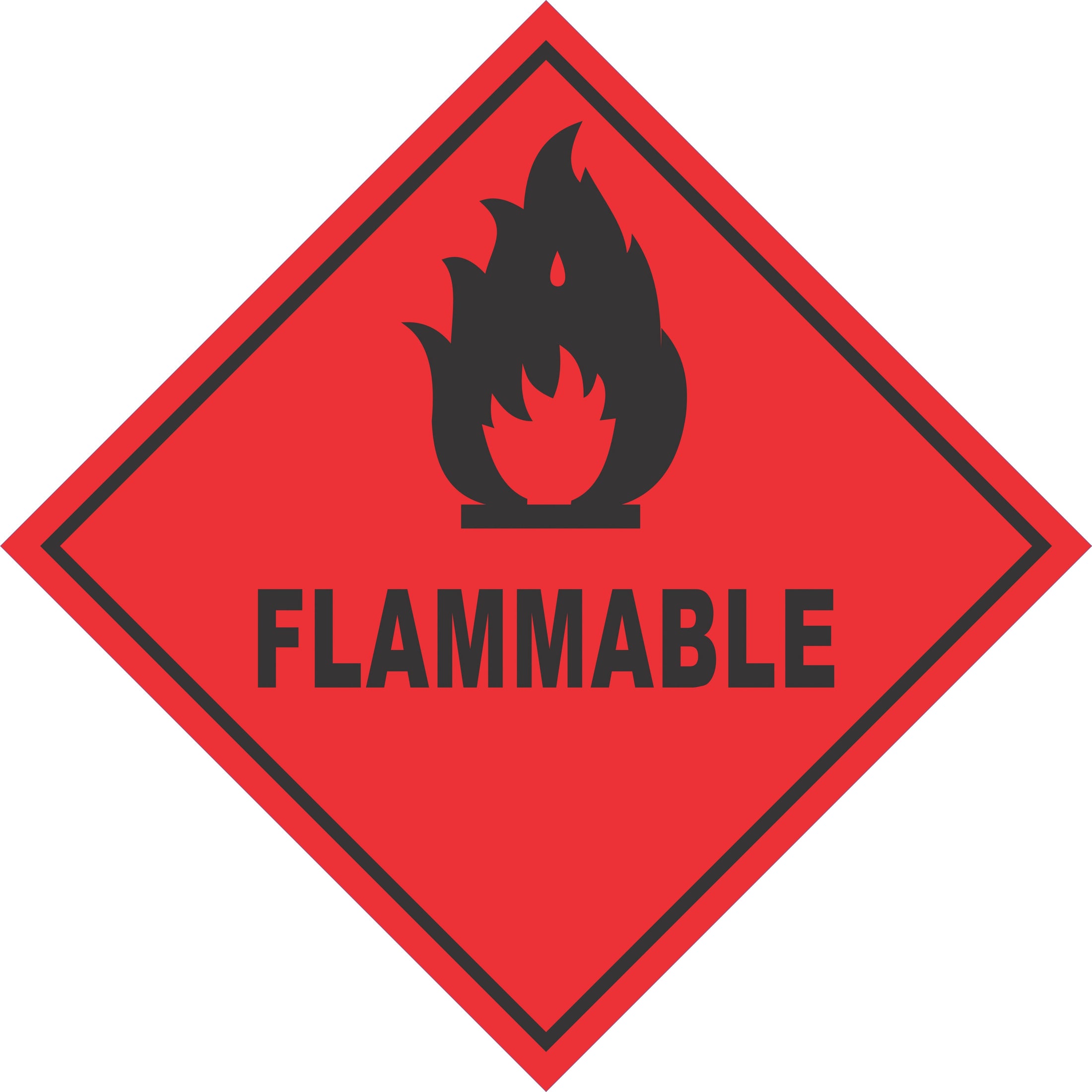 Flammable - Dangerous Goods Diamond Sign – Signs4Safety
