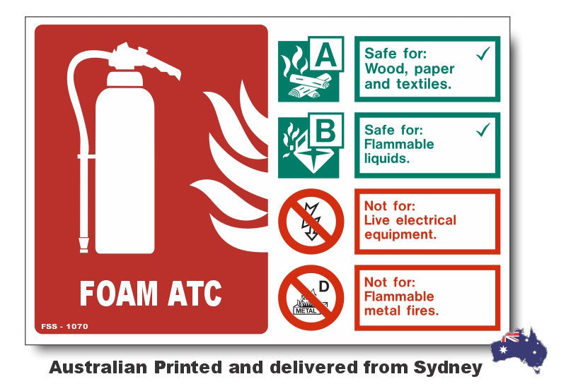 Foam ATC - Special Fire Extinguisher Sign – Signs4Safety