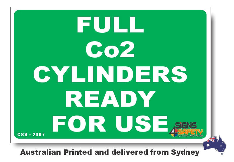 Full CO2 Cylinders - Ready For Use - Hazardous Substance Sign ...