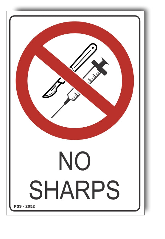 No Sharps - Prohibition Sign – Signs4Safety