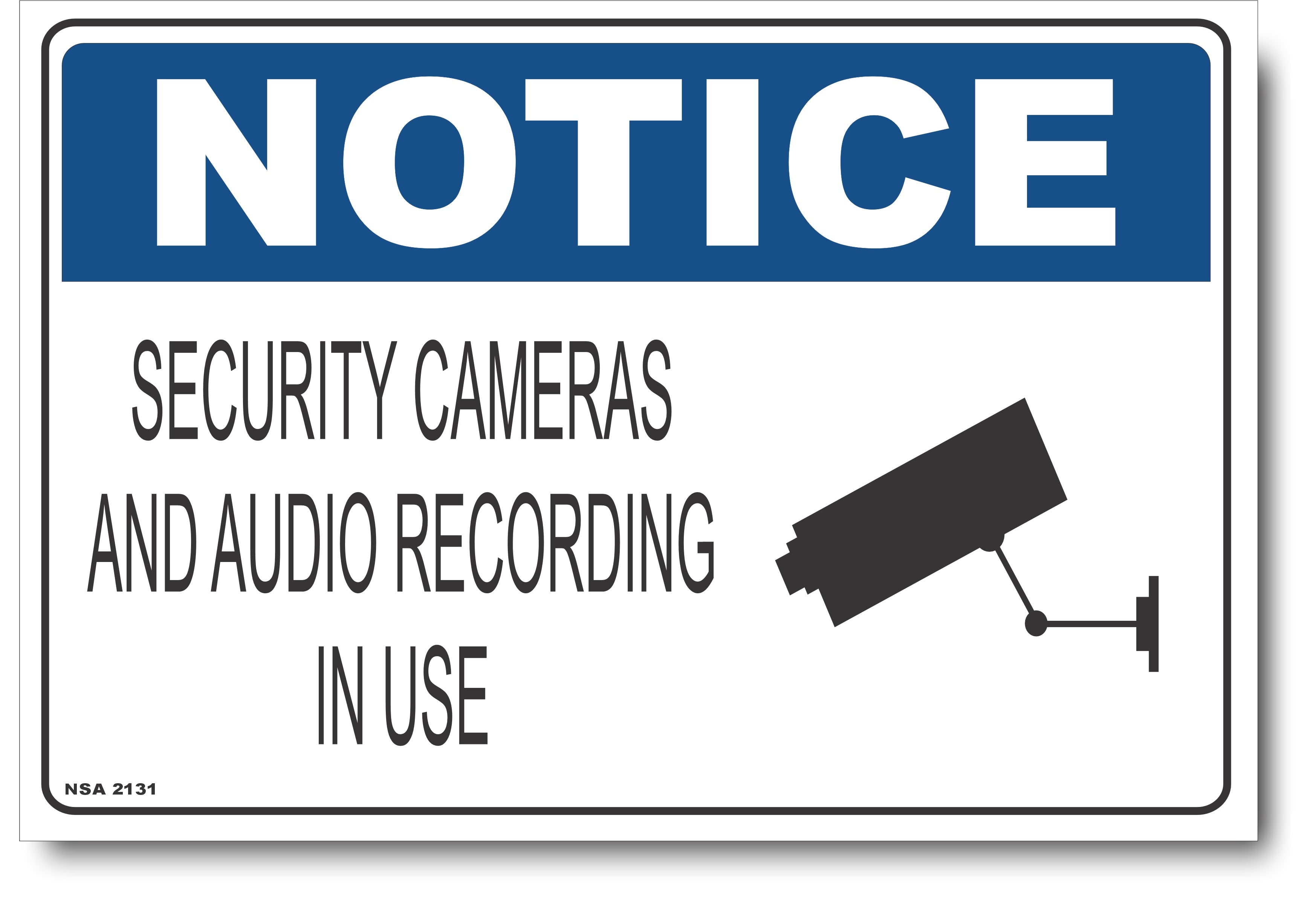Notice - Security Cameras And Audio Recording In Use (Icon) Sign ...