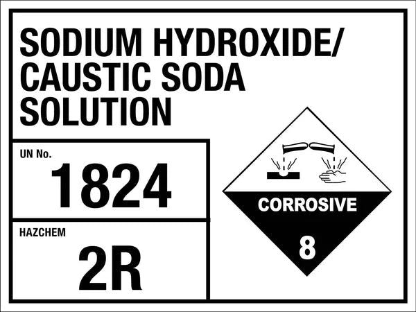 Sodium Hydroxide Caustic Soda Solution 1824 2R Sign – Signs4Safety