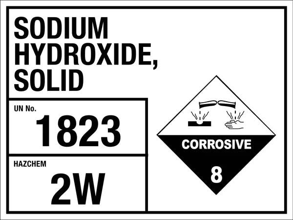 Sodium Hydroxide Solid 1823 2W Sign – Signs4Safety