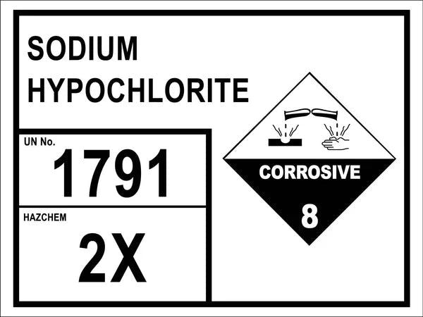 Sodium Hypochlorite 1791 2X Sign – Signs4Safety