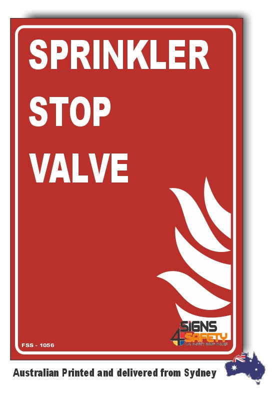 Sprinkler Stop Valve Sign – Signs4Safety