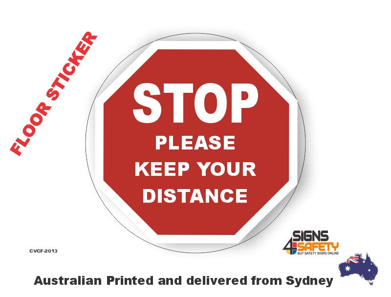 Stop, Please Keep Your Distance Floor Marking Sticker- R10 certified ...