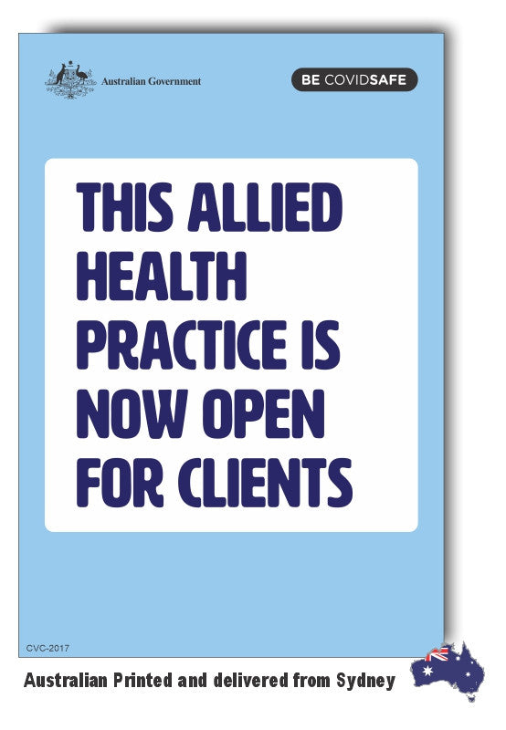 This Allied Health Practice Is Open Clients Sign – Signs4Safety