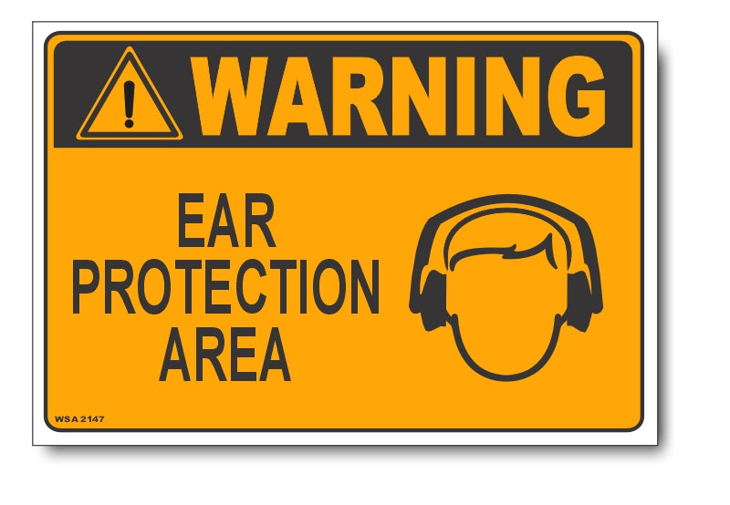 Warning Ear Protection Area Sign – Signs4Safety
