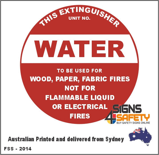 Water Extinguisher - Disc Fire Marker Sign – Signs4Safety