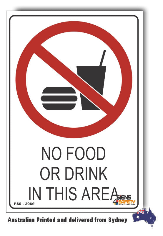 No Food Or Drink In This Area Sign| Signs4Safety