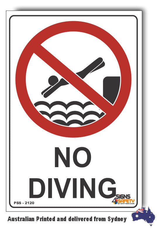No Diving Sign - Prohibition Safety Signs – Signs4Safety