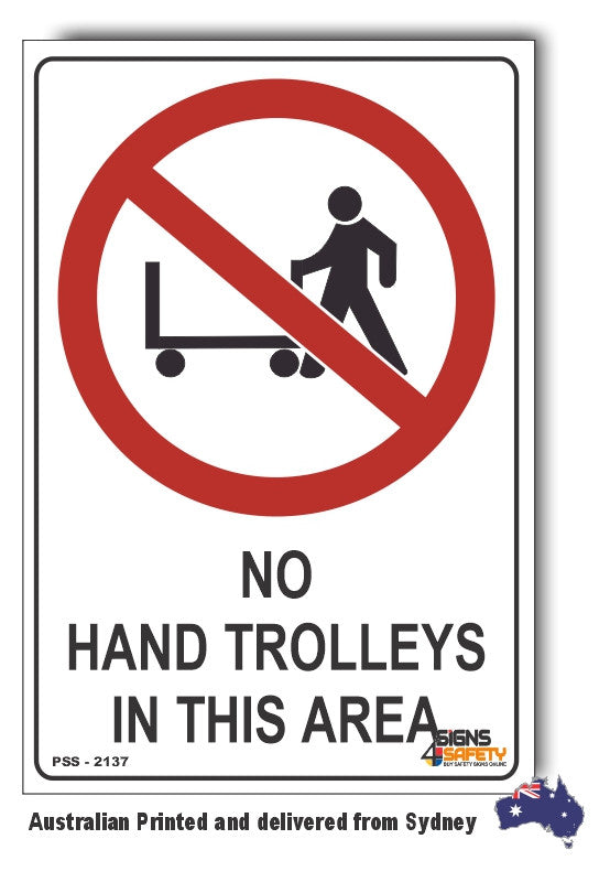 No Hand Trolleys In This Area Sign| Signs4Safety