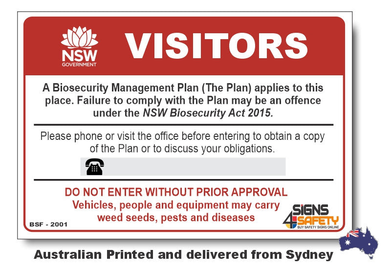 Australian Biosecurity Safety Signs| Signs4Safety