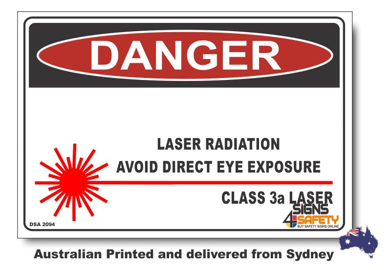 Danger Lazer Radiation, Avoid Direct Eye Exposure Sign – Signs4Safety