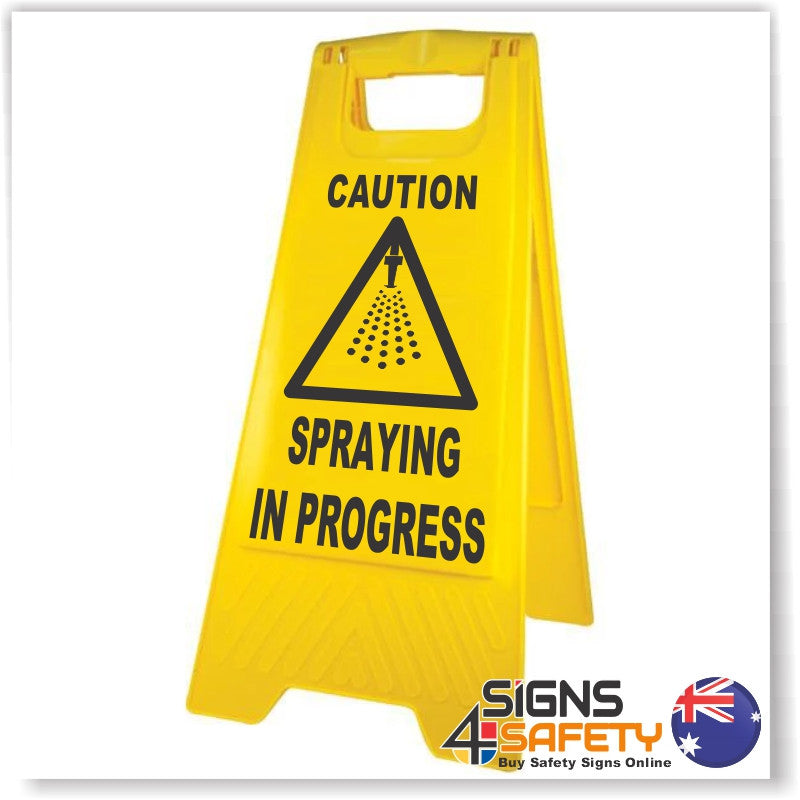 Caution, Spraying In Progress A-Frame Stand – Signs4Safety